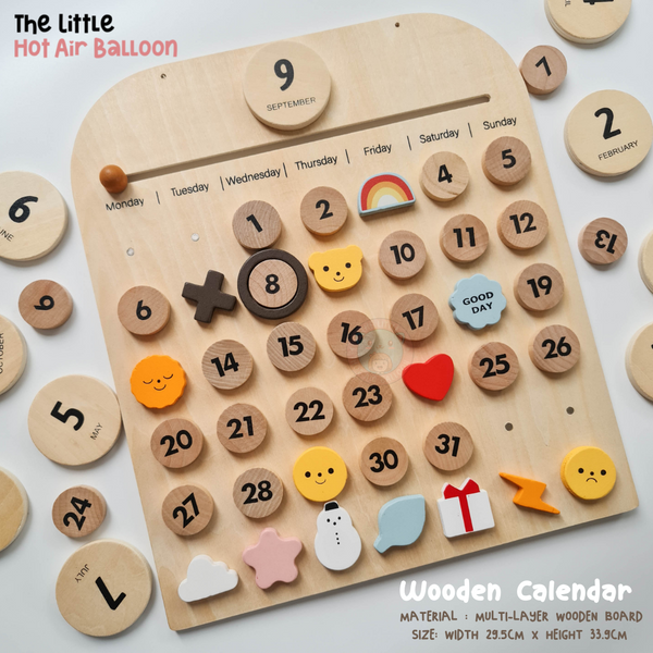 The Little Hot Air Balloon Wooden Calendar– Mighty Baby PH