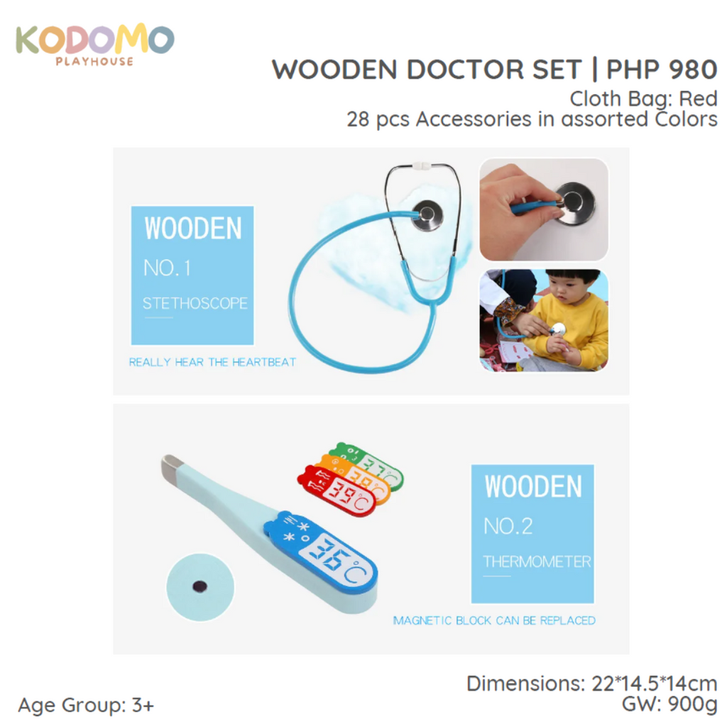 Kodomo Playhouse Wooden Doctor Set | Mighty Baby PH
