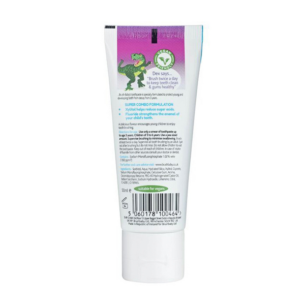 Brush-Baby Kids Dinosaur Mild Spearmint Toothpaste 50ml | Mighty Baby PH