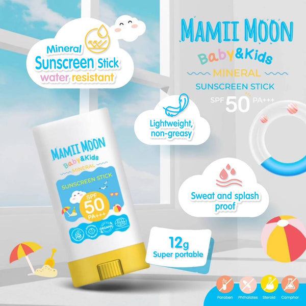 Mamii Moon Baby & Kids Mineral Sunscreen Stick SPF50 PA+++12g– Mighty ...
